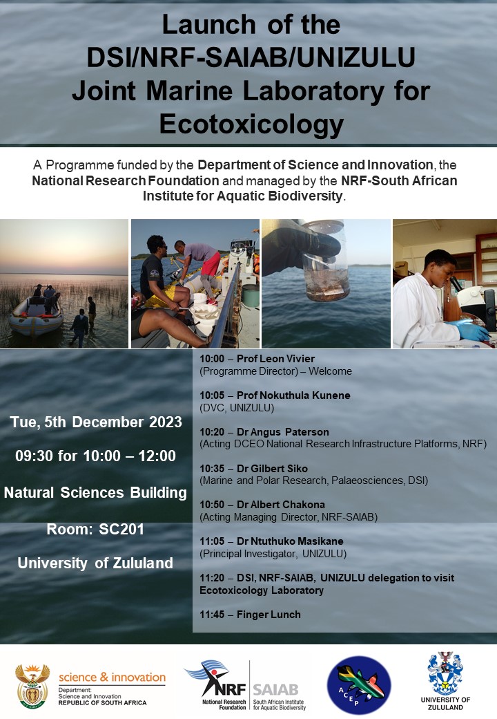 Launch of the DSI/NRF-SAIAB/UNIZULU Joint Marine Laboratory for ...