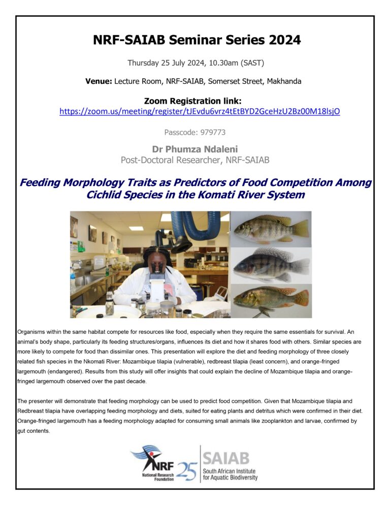NRF-SAIAB Seminar Series presentation by Dr Phumza Ndaleni – South ...